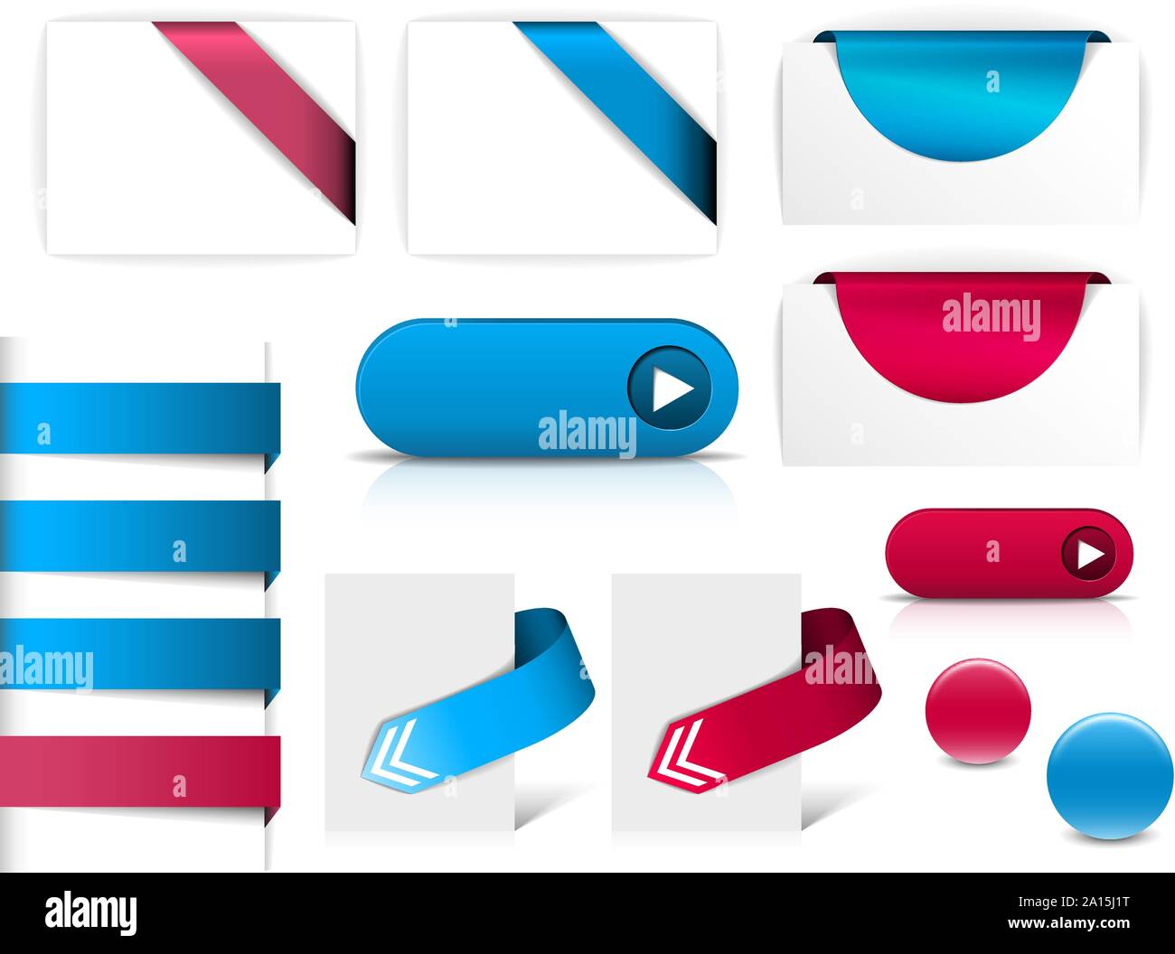 Blue and purple vector elements for web pages - buttons, navigation ...