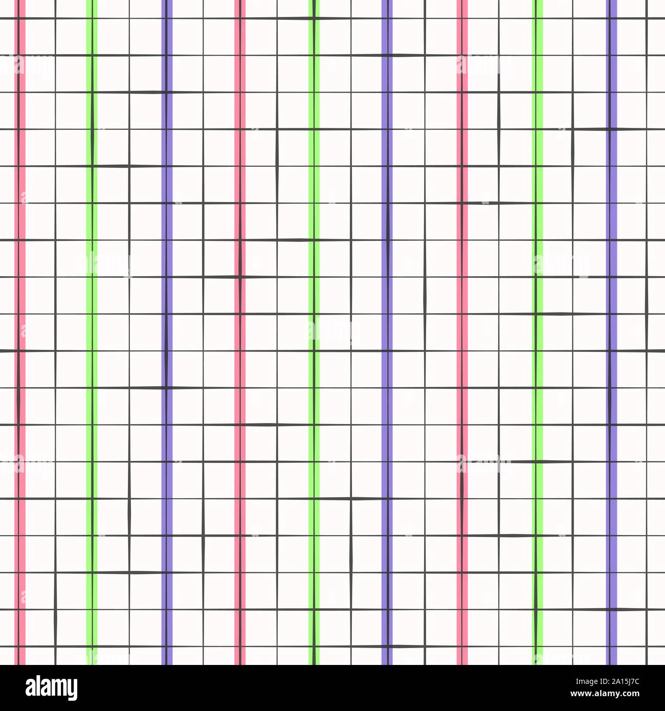 Classic black hand drawn grid with a modern twist featuring purple, red ...