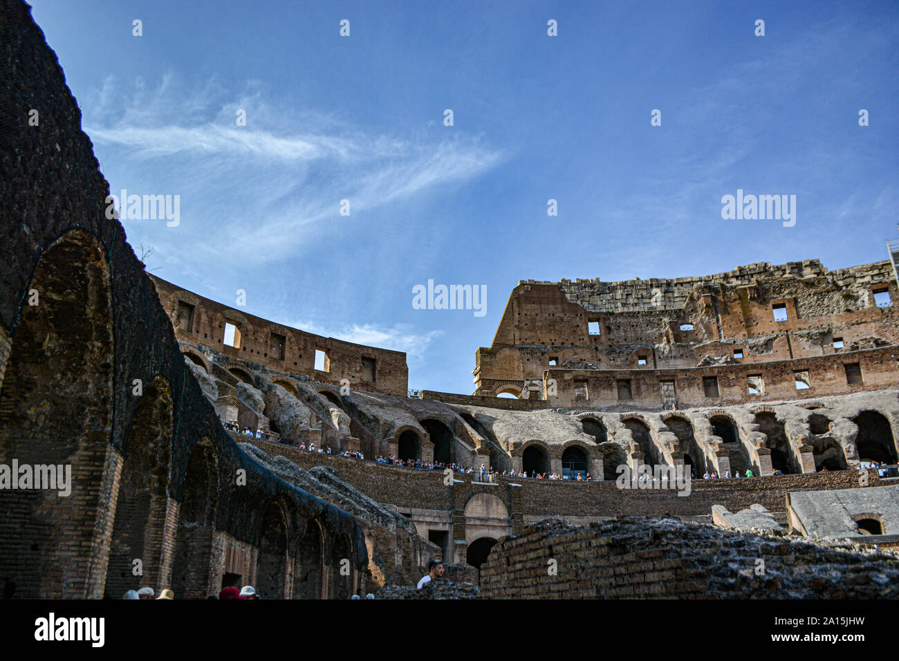 Colosseum or Coliseum in summer, Rome, Italy. Roman Colosseum is one of ...