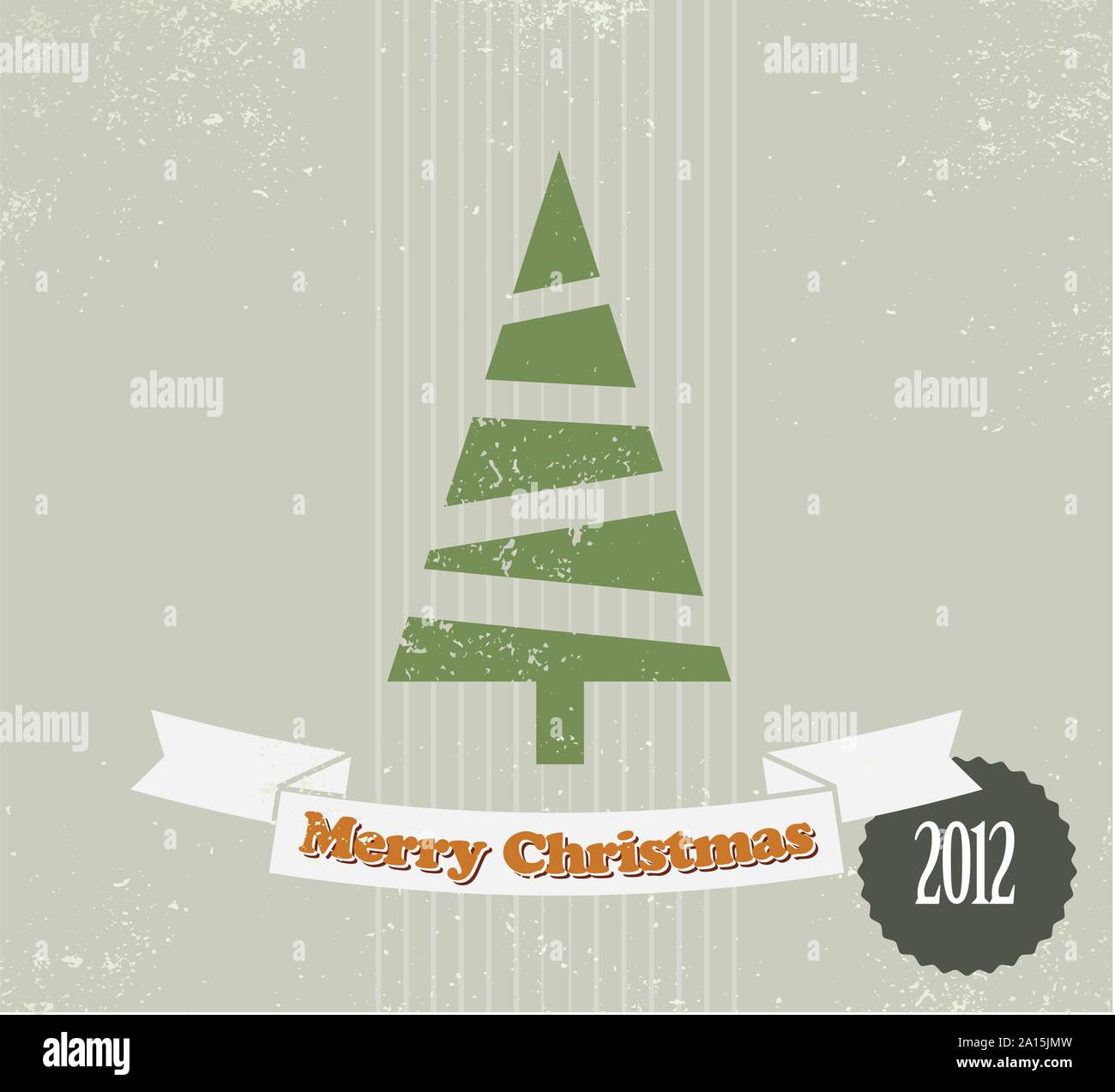 Simple vintage vector retro Christmas card with christmas tree Stock ...