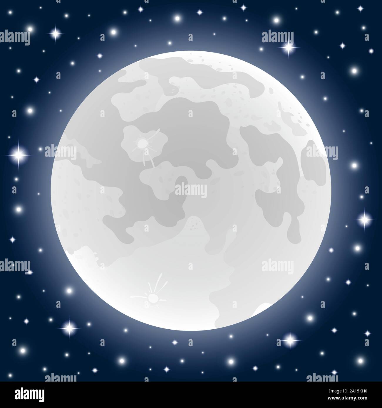 Bright moon in blue Stock Vector Images - Alamy
