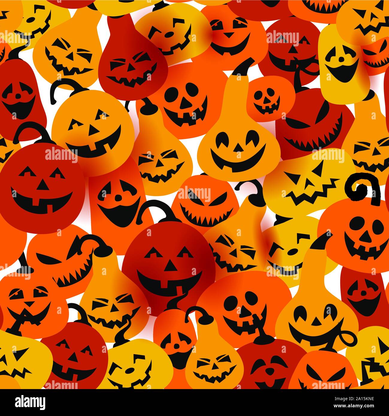 Halloween holiday with different pumpkins, seamless surface pattern ...