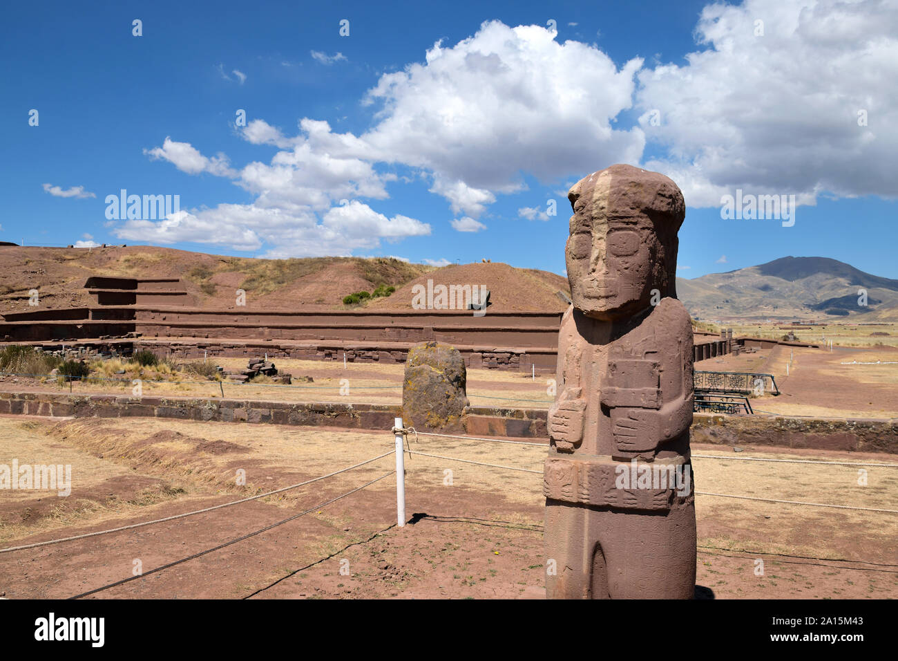 The monumental stone statue from Tiwanaku, Bolivia Stock Photo - Alamy