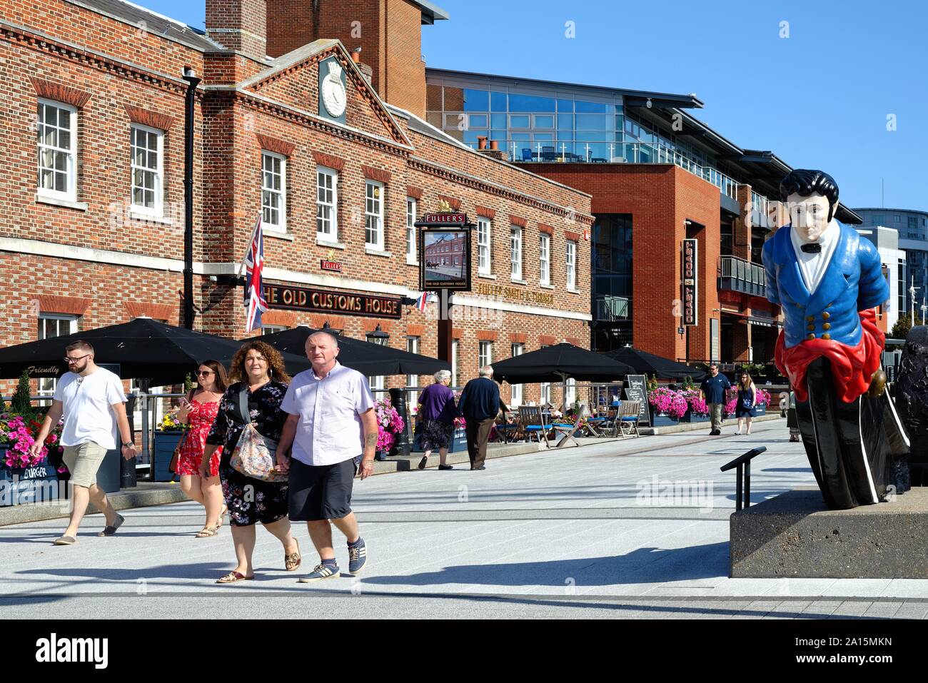 The exterior of Old Customs House public house on Gunwharf Quays ...