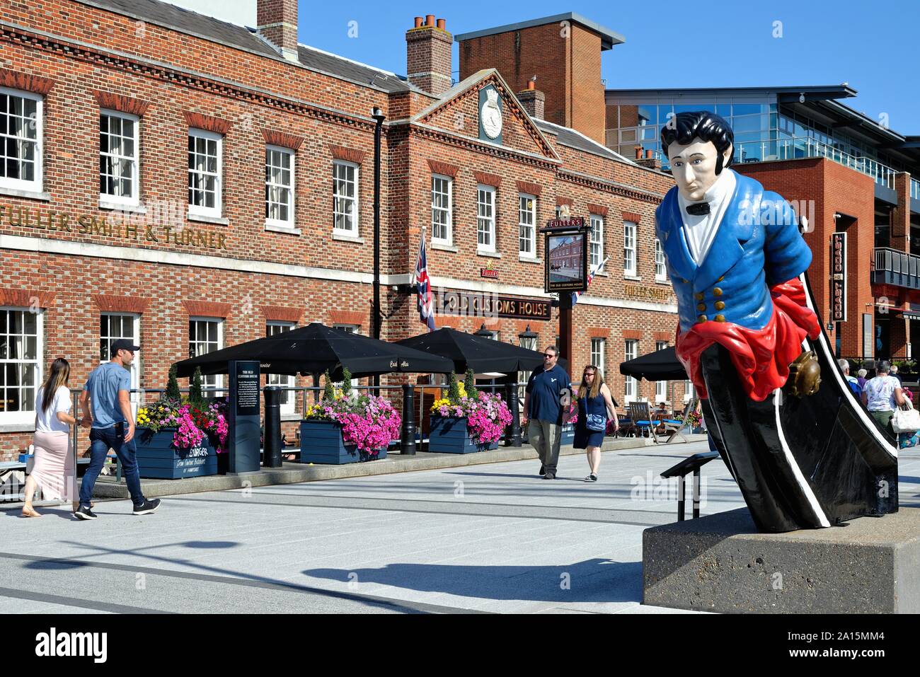 The exterior of Old Customs House public house on Gunwharf Quays ...