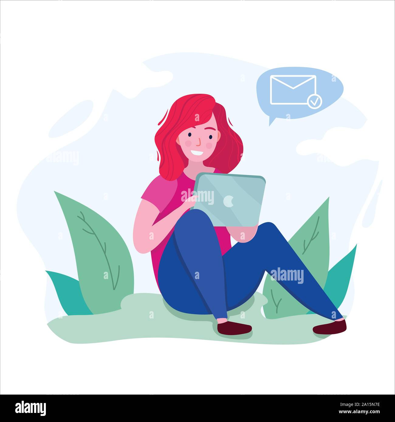 Lady On Ground Stock Vector Images - Alamy