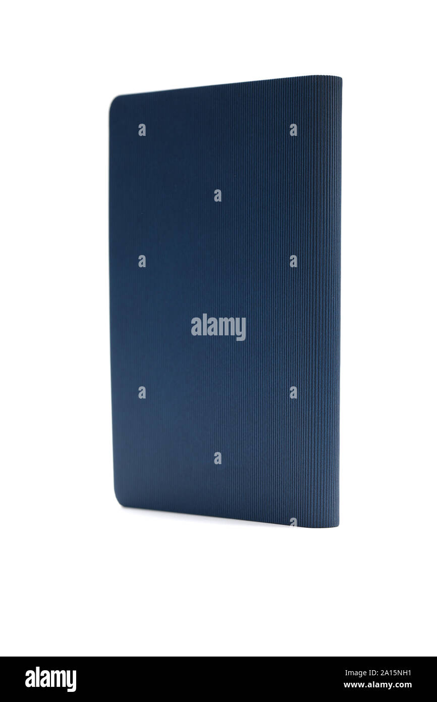 Blue diary isolated on white background Stock Photo - Alamy