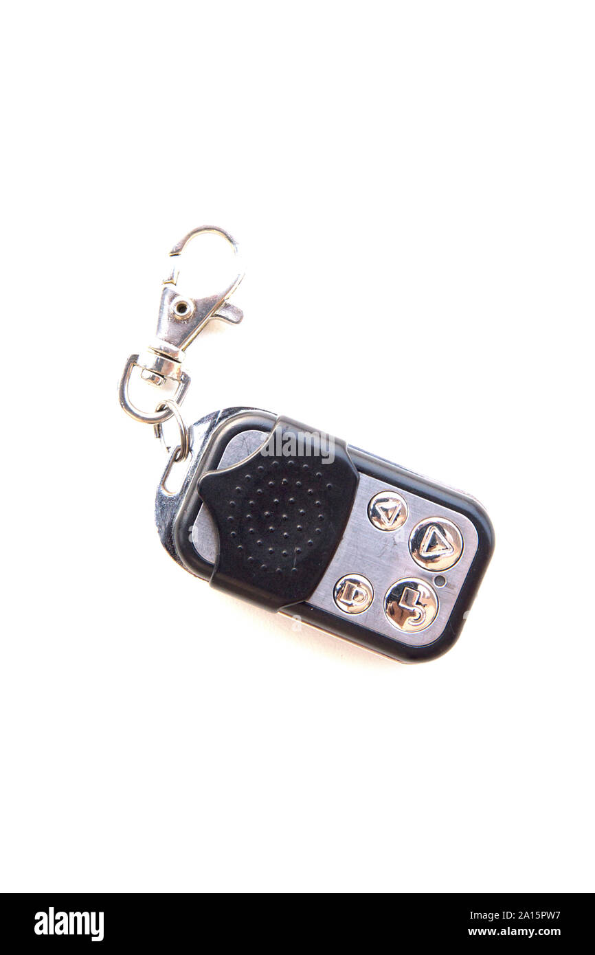 Automatic door remote with keychain isolated on a white background ...