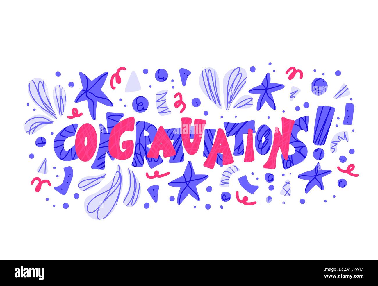Congratulations. Hand drawn quote for greeting card design. Vector ...