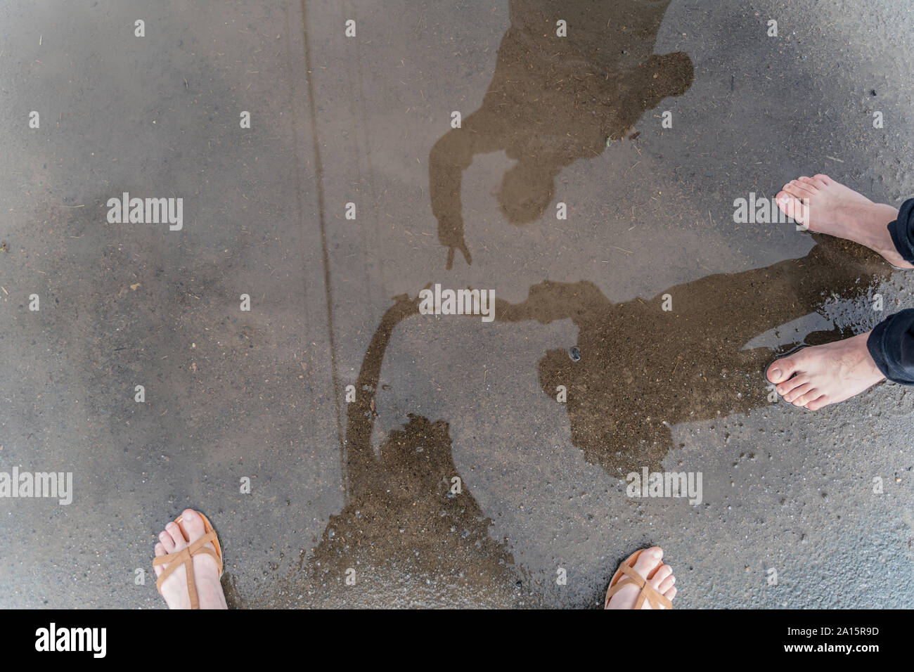 Woman feet wet puddle hi-res stock photography and images - Alamy