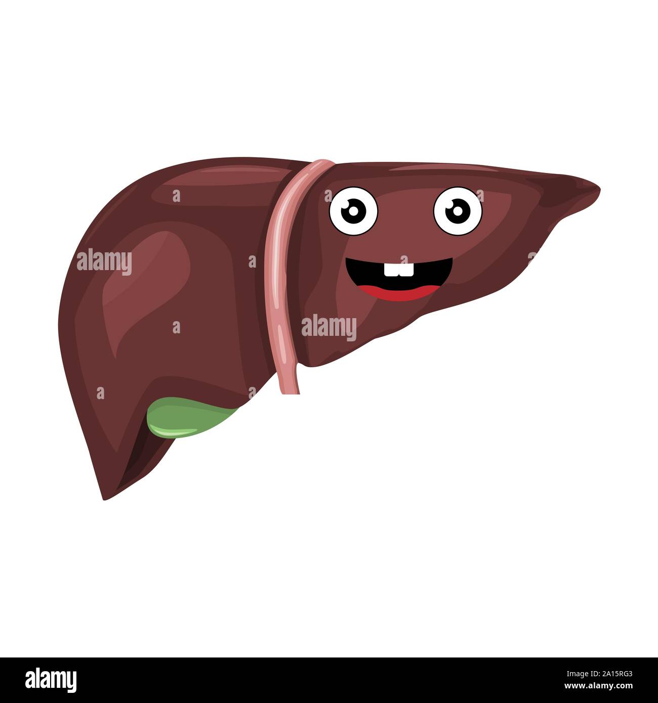 Cute smiling liver emoji. Flat and solid color vector illustration ...