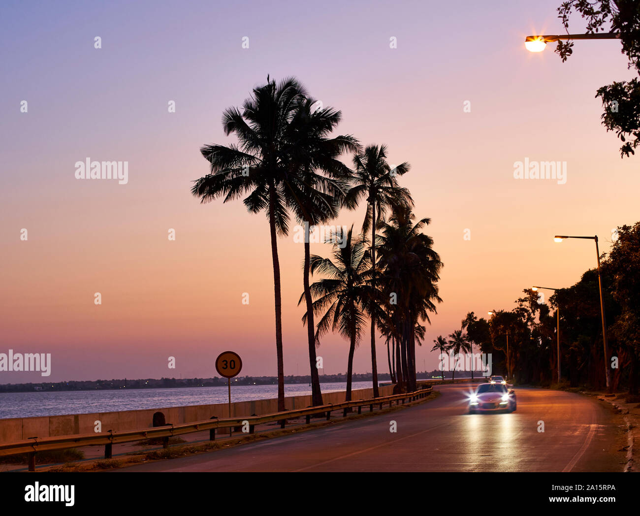 Waterfront of Maputo at sunset, Mozambique Stock Photo - Alamy