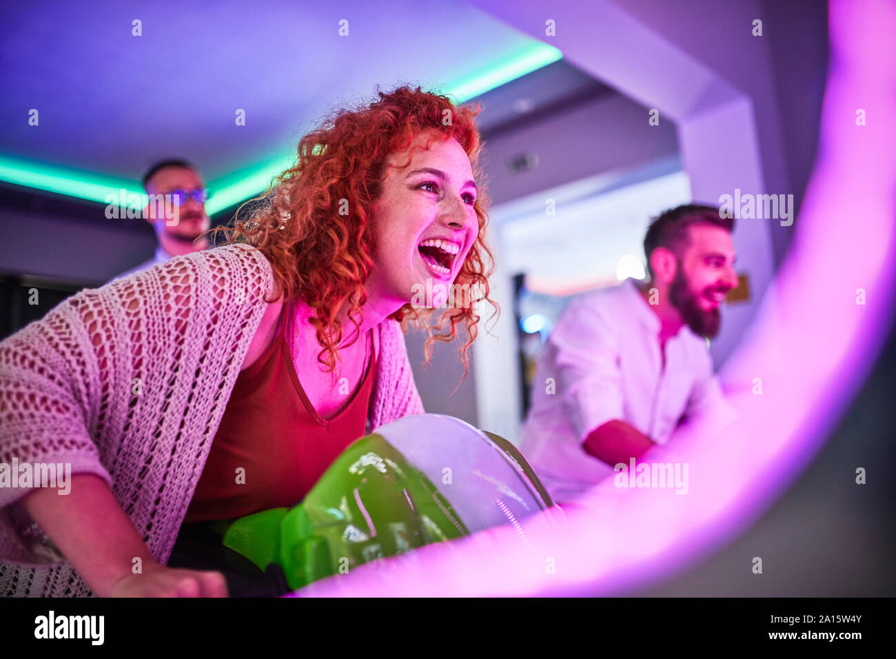 Woman in driving simulator hi-res stock photography and images - Alamy