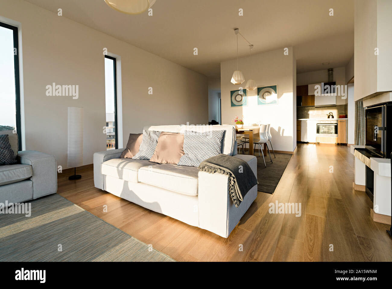 Empty living room of a house Stock Photo - Alamy