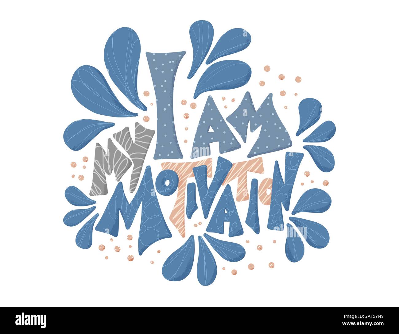 I am my motivation greeting card template. Inspirational hand drawn ...