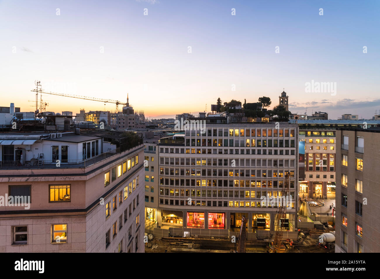 Skyline at sunset, Milan, Italy Stock Photo - Alamy