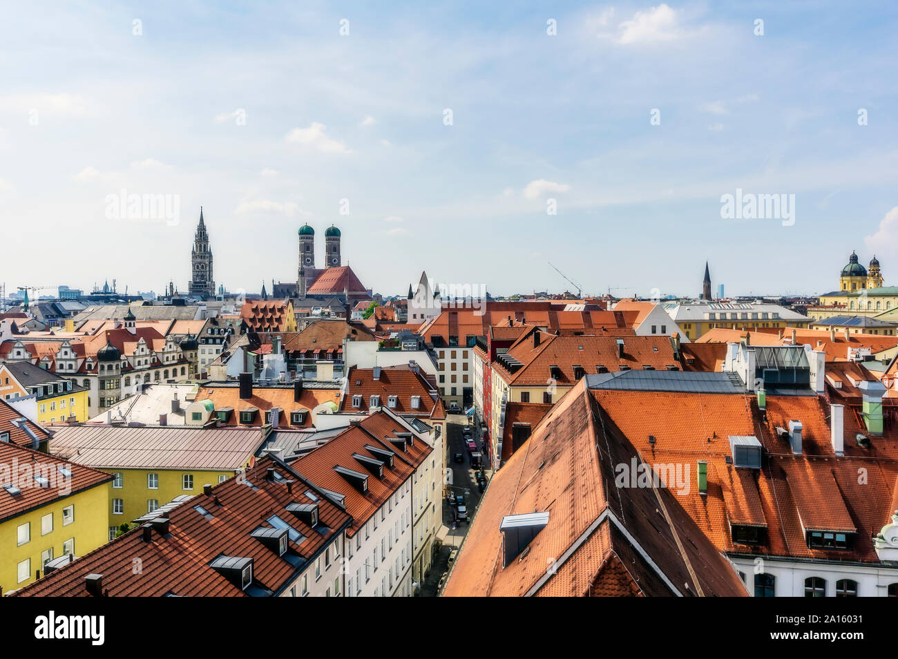 Germany, Bavaria, Munich, City Center and Cathedral of Our Lady Stock ...