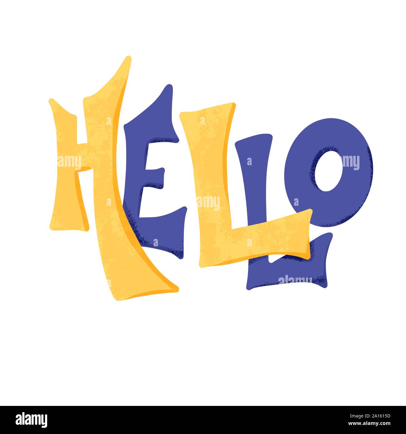 Hello stylized word isolated on white background. Lettering for banner ...