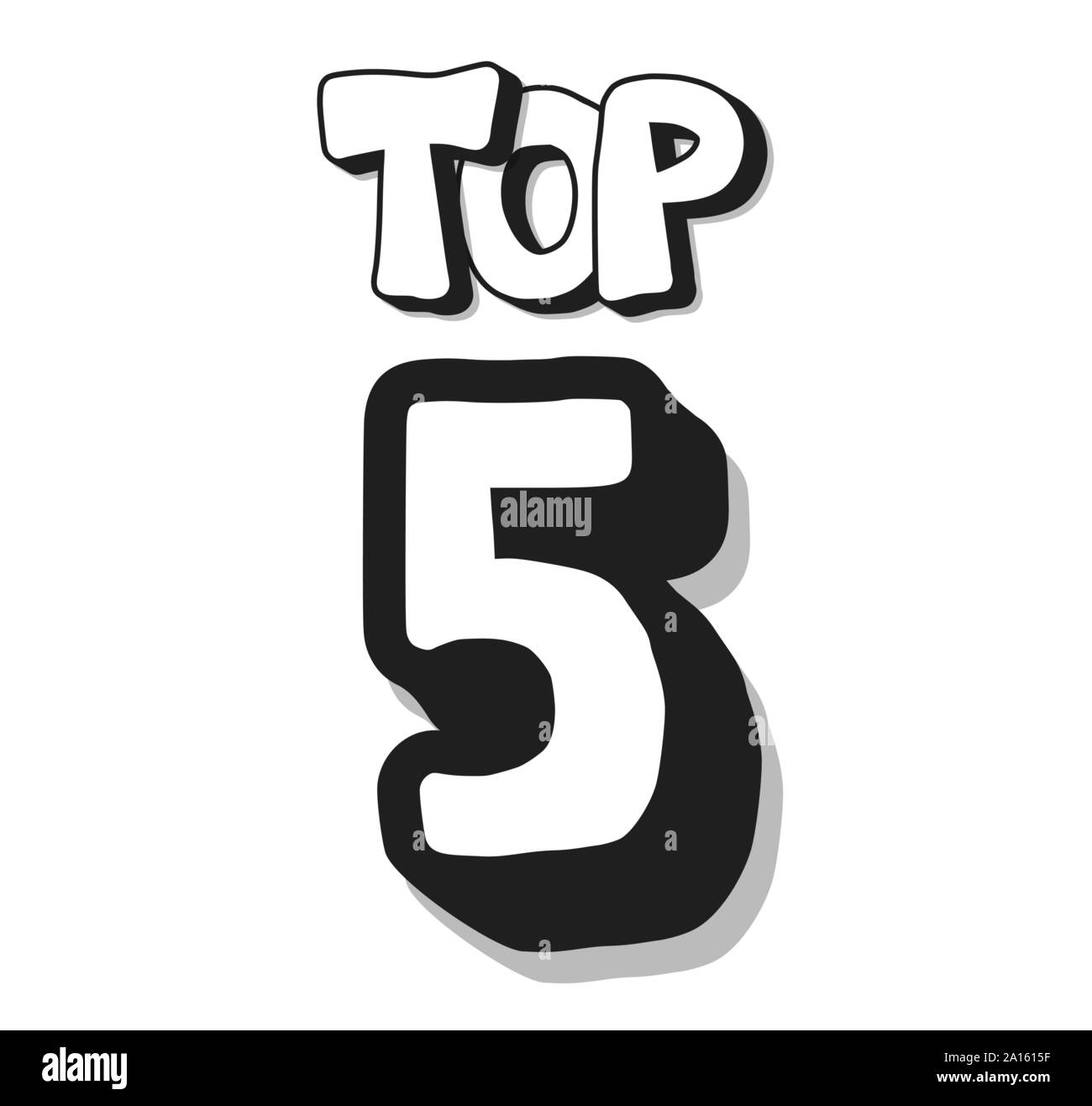 Top 5 sign isolated on white background. Vector blank illustration ...