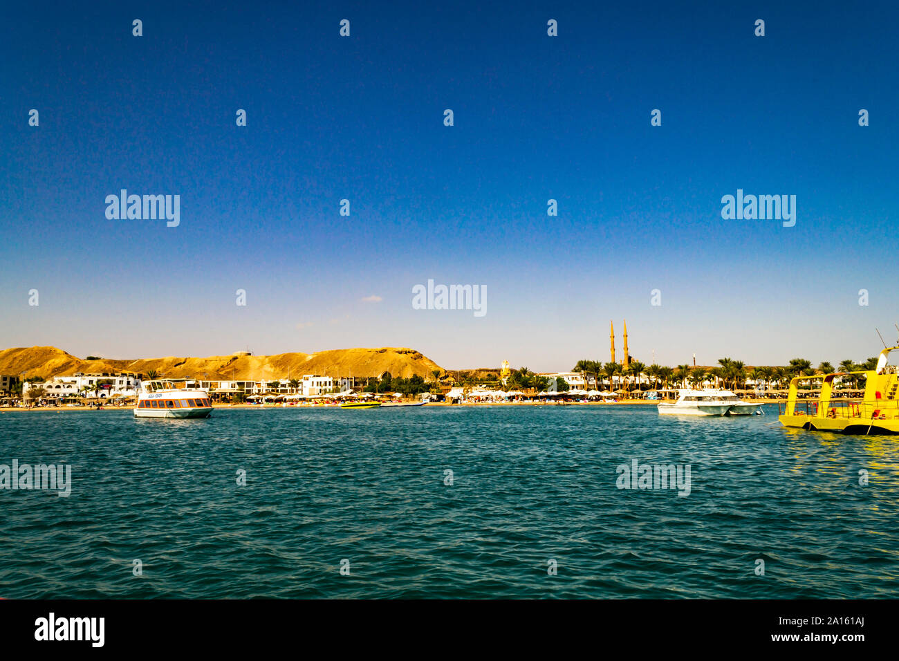View of Sharm-el-Sheikh, Egypt from the sea, Naama Bay Stock Photo - Alamy