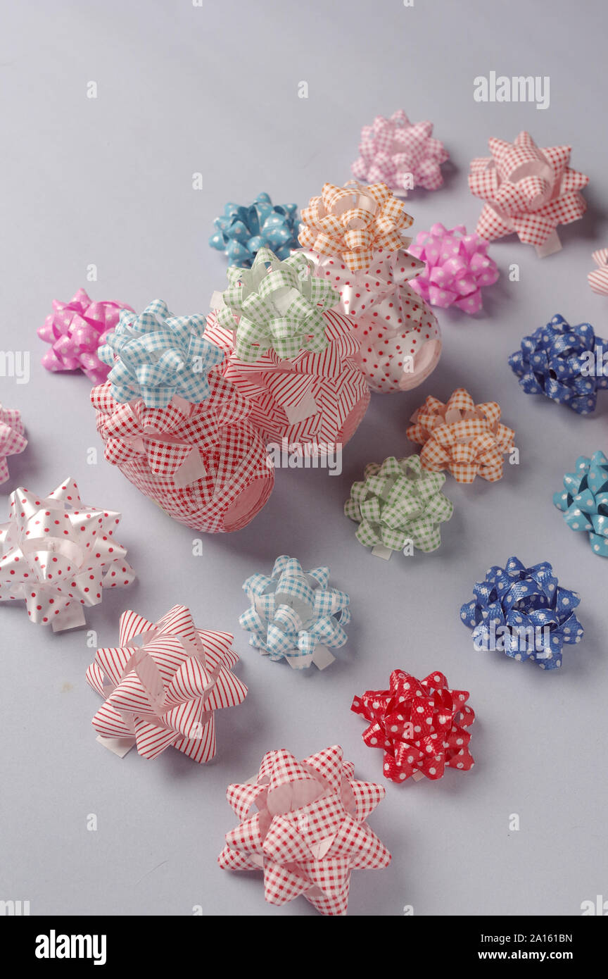 The pastel color ribbon and bows Stock Photo - Alamy