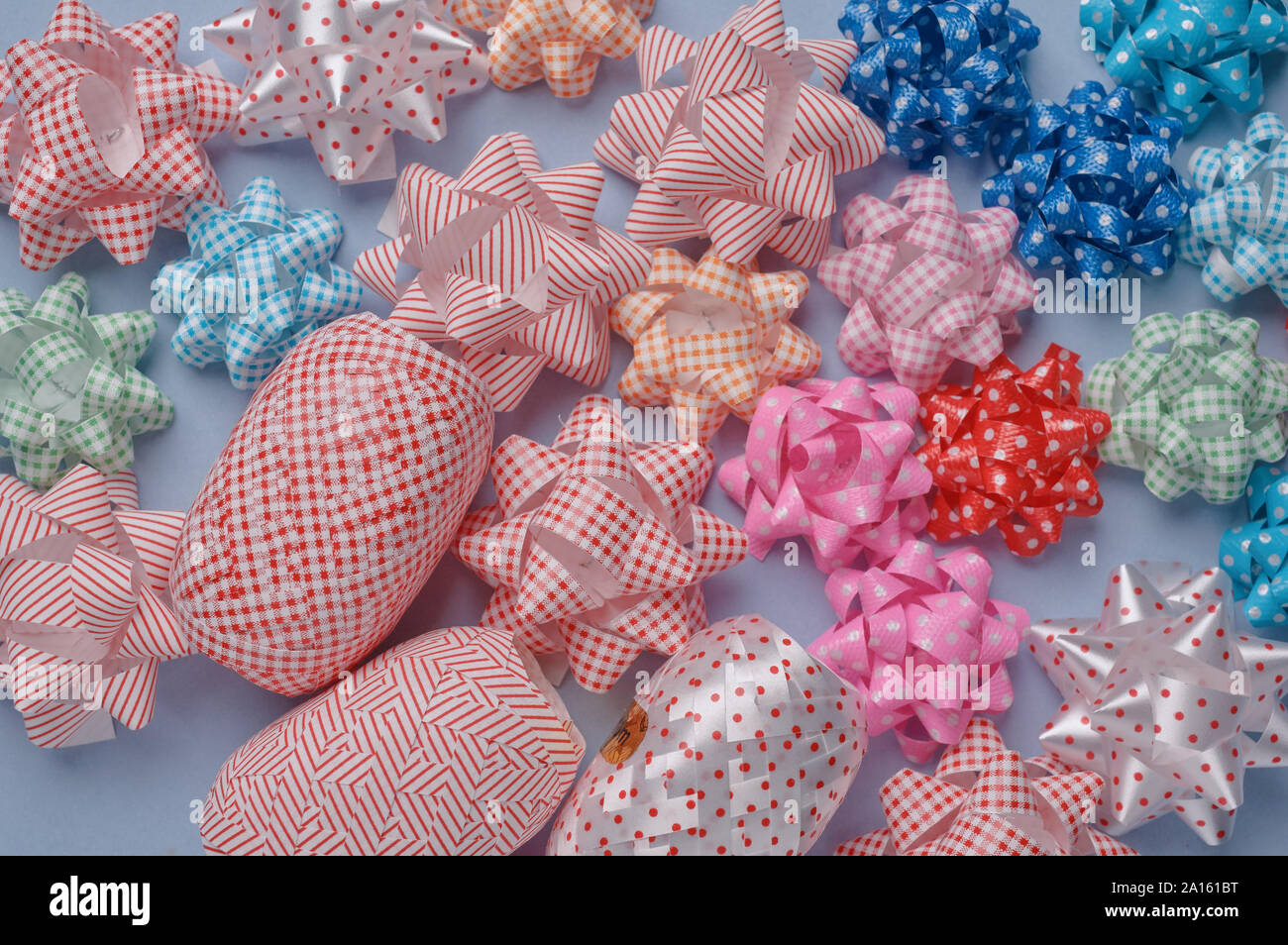 The pastel color ribbon and bows Stock Photo - Alamy