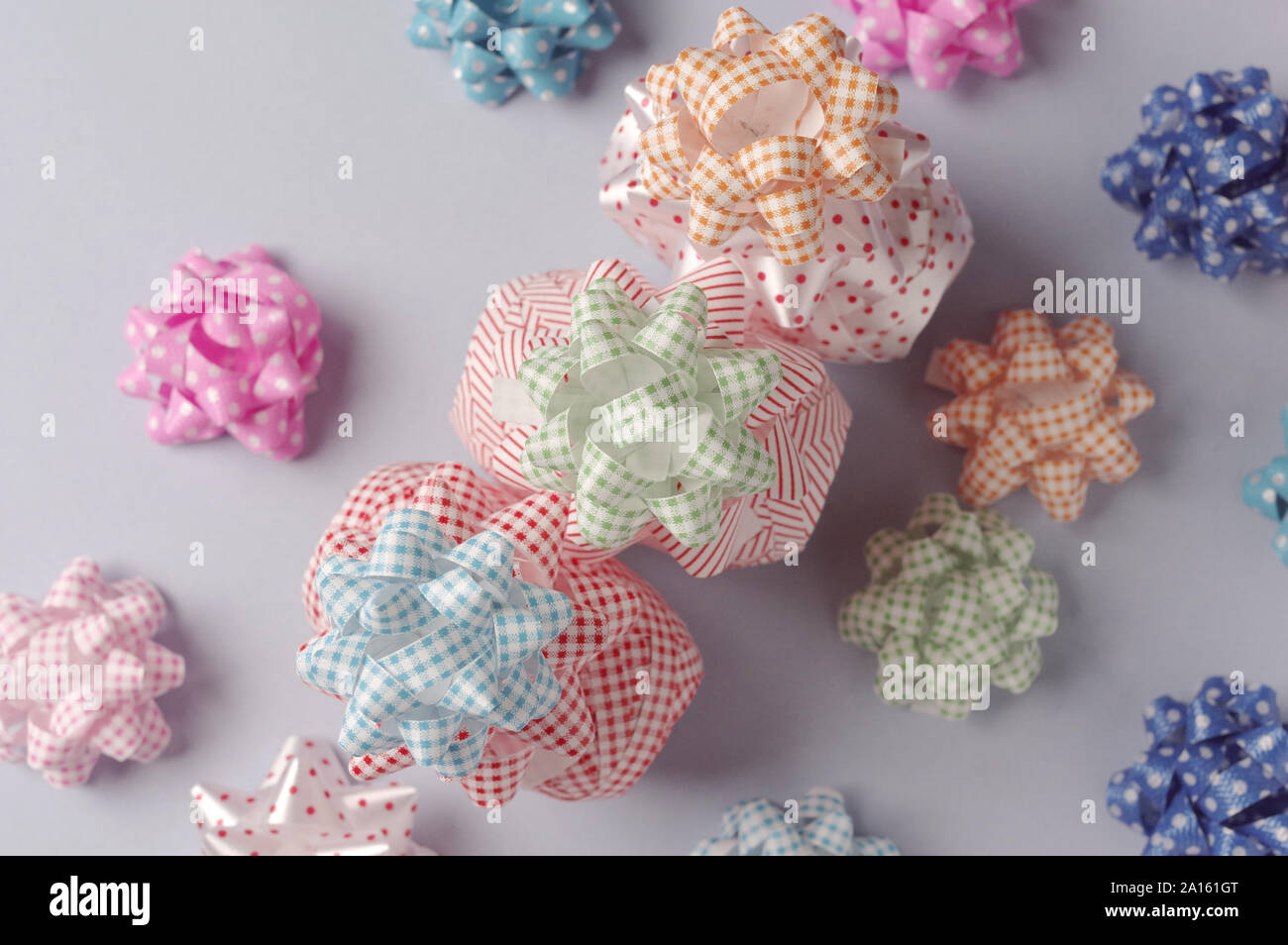 The pastel color ribbon and bows Stock Photo - Alamy