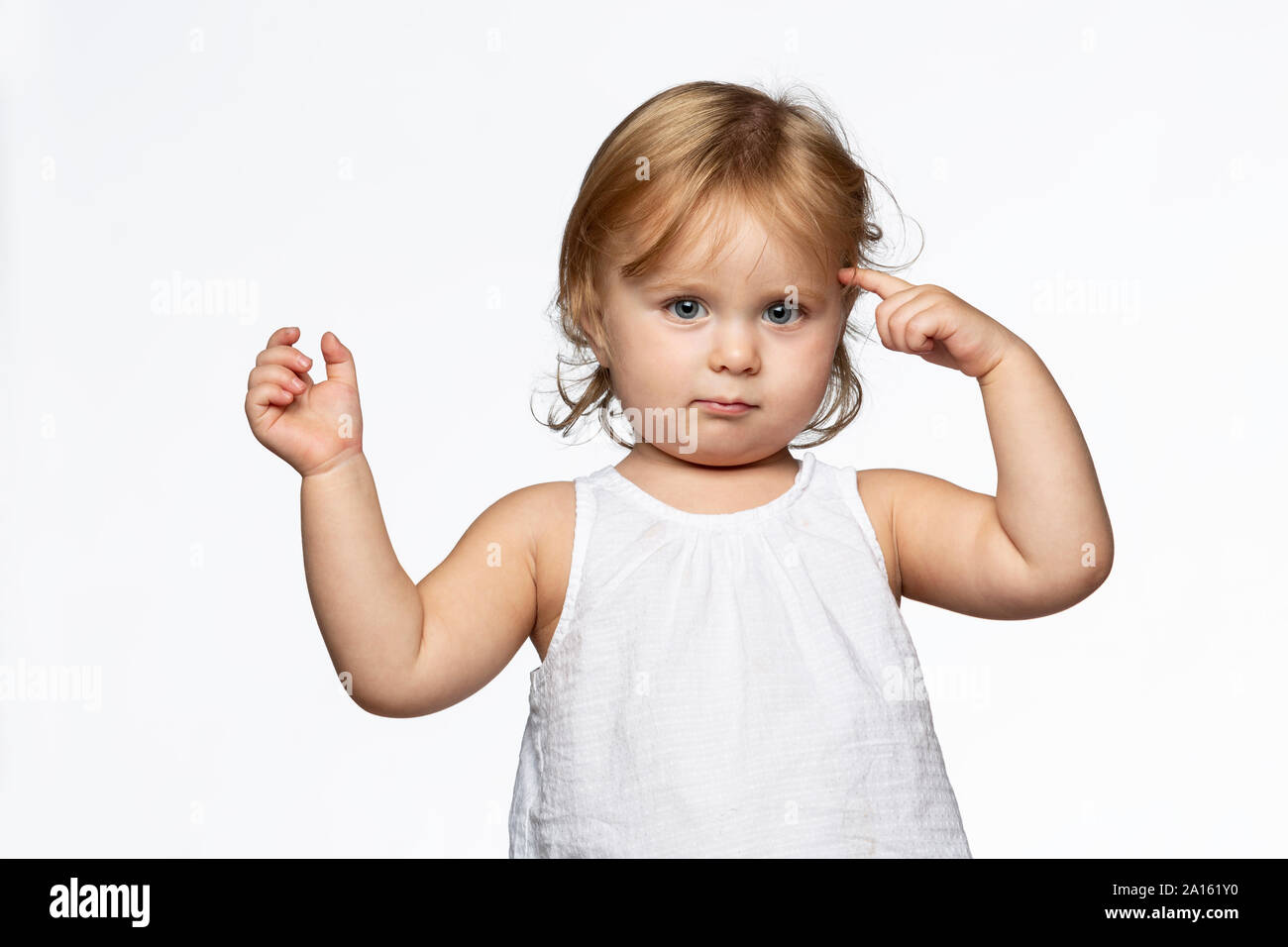 Defiant blond girl hi-res stock photography and images - Alamy
