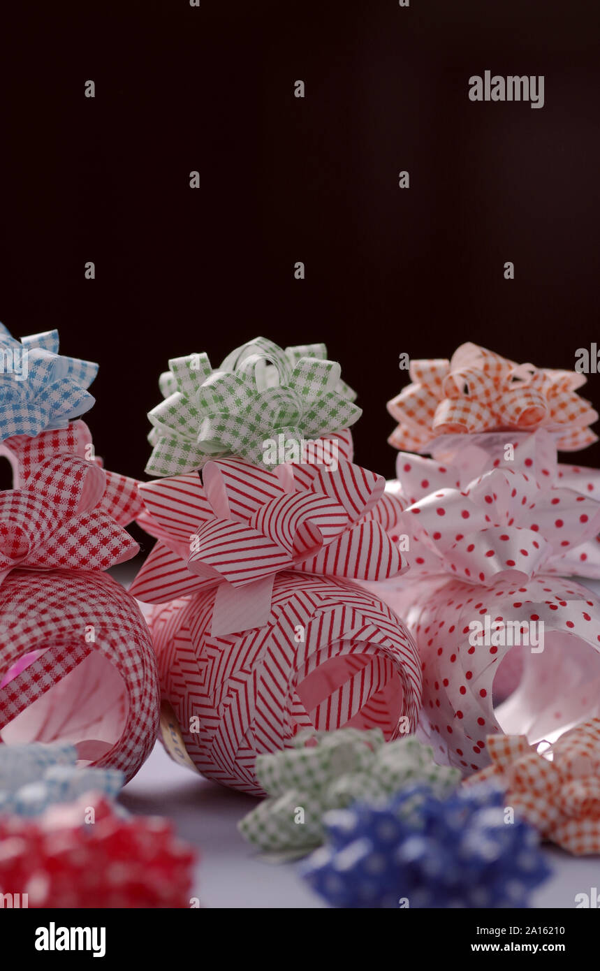 The pastel color ribbon and bows Stock Photo - Alamy