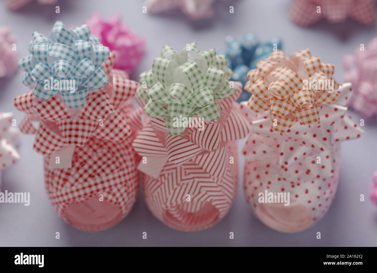 The pastel color ribbon and bows Stock Photo - Alamy
