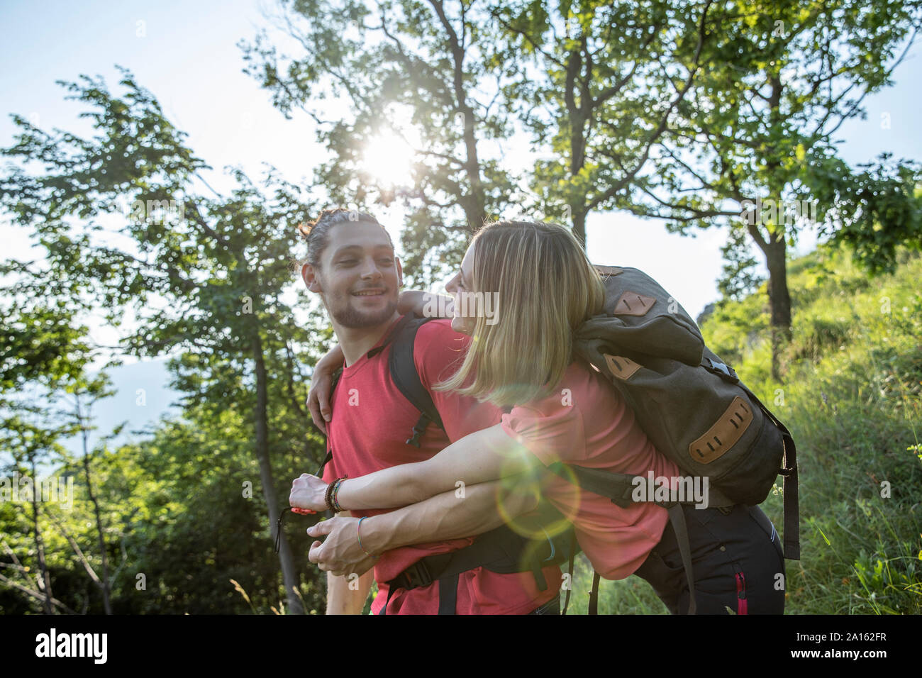 Two people hiking in mountains hi-res stock photography and images - Alamy