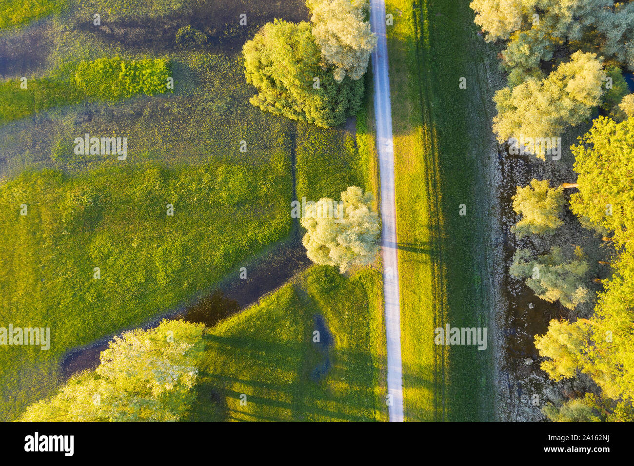 Fields and meadows at the Isar river estuary near Deggendorf, Lower ...