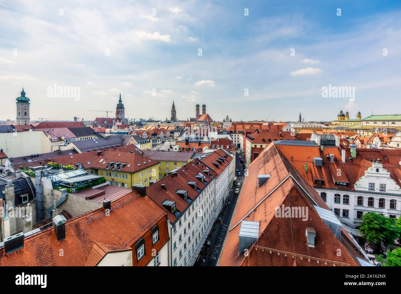 Germany, Bavaria, Munich, City Center and Cathedral of Our Lady Stock ...