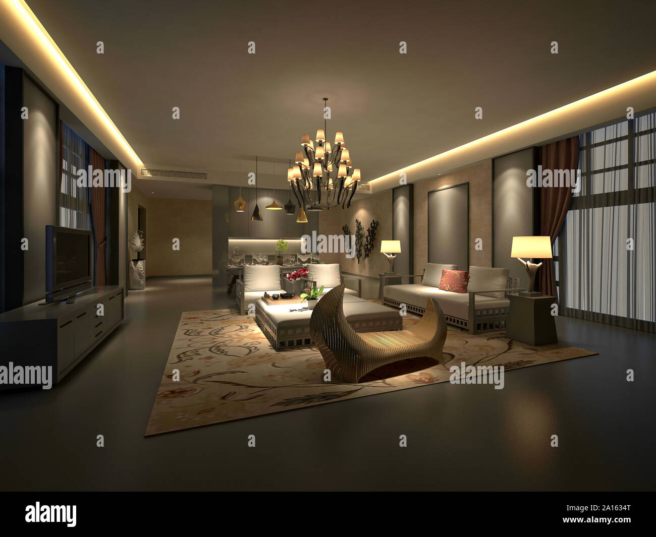3d render of home interior Stock Photo - Alamy