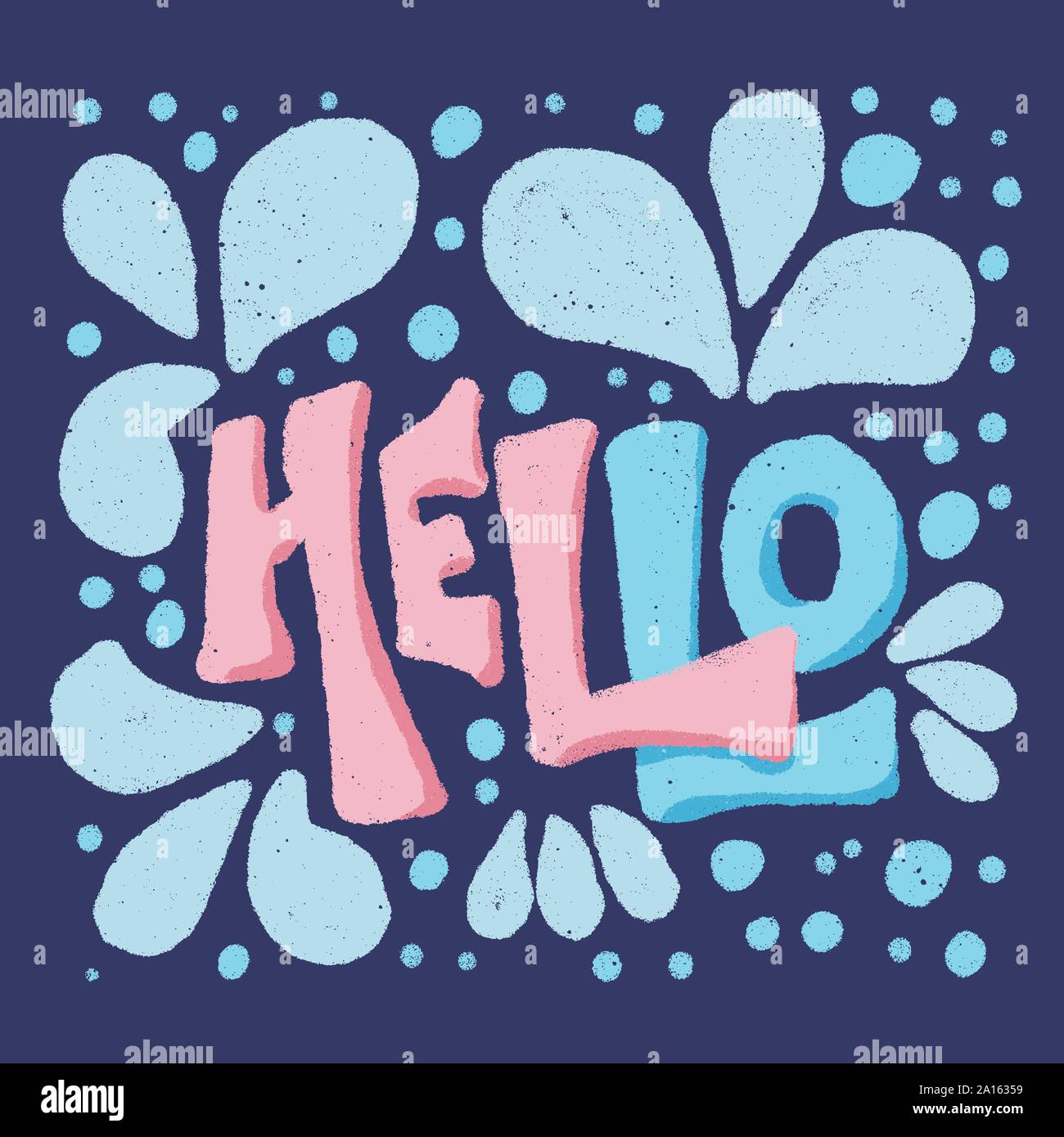 Hello stylized word isolated on white background. Lettering for banner ...