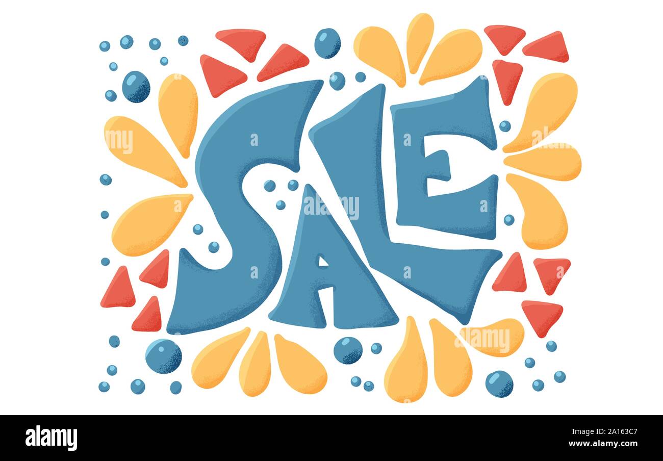 Sale text. Stylized promotion lettering. Template for advertising ...