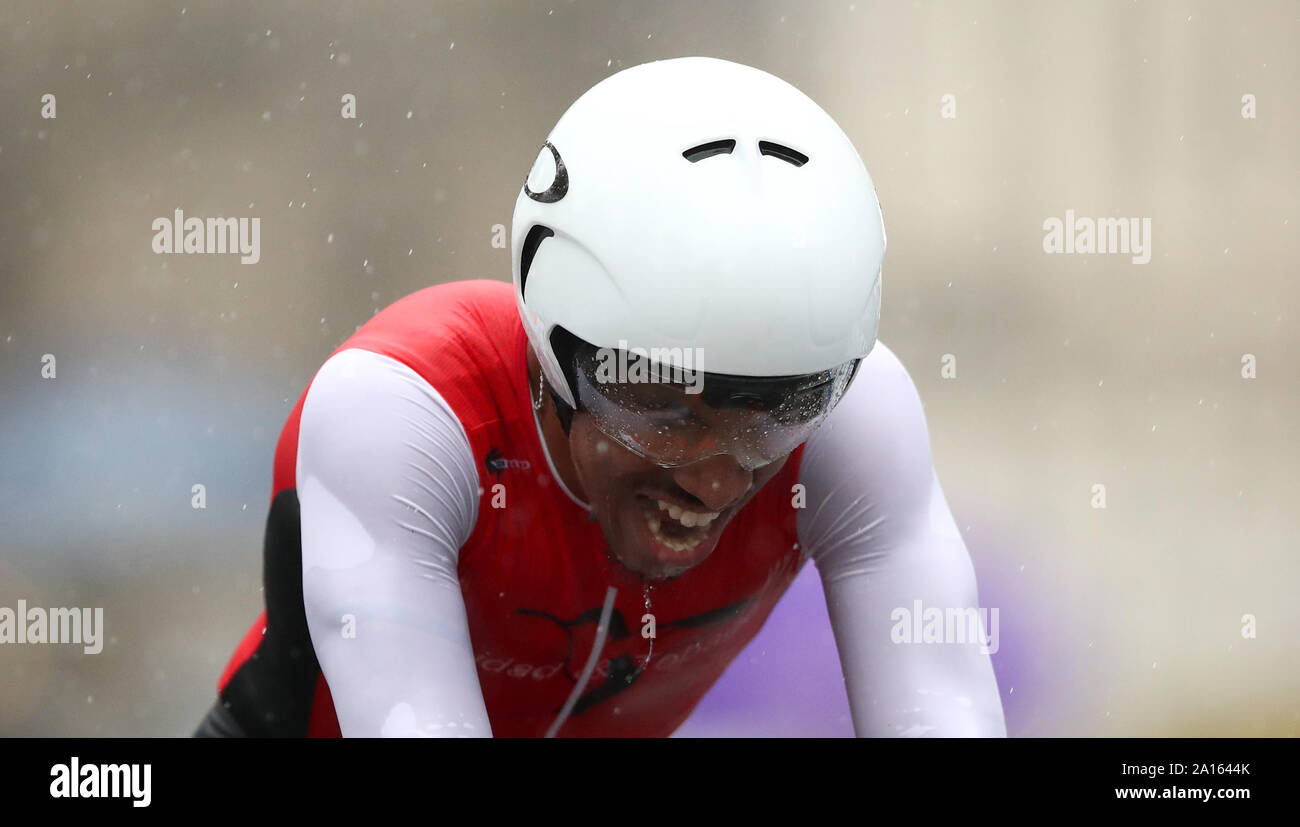Trinidad and Tobago's Tyler Cole in the rain during the Men's U23 ...