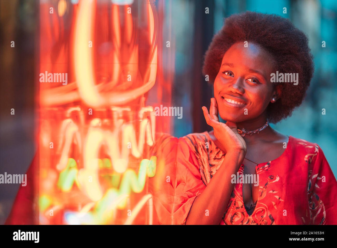 Woman neon dress hi-res stock photography and images - Alamy