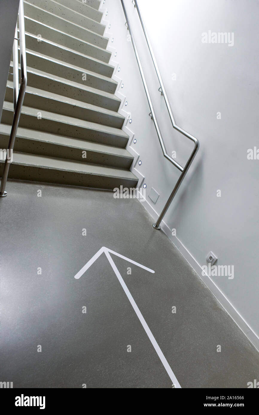 Stairs and metal railing in a hospital Stock Photo - Alamy