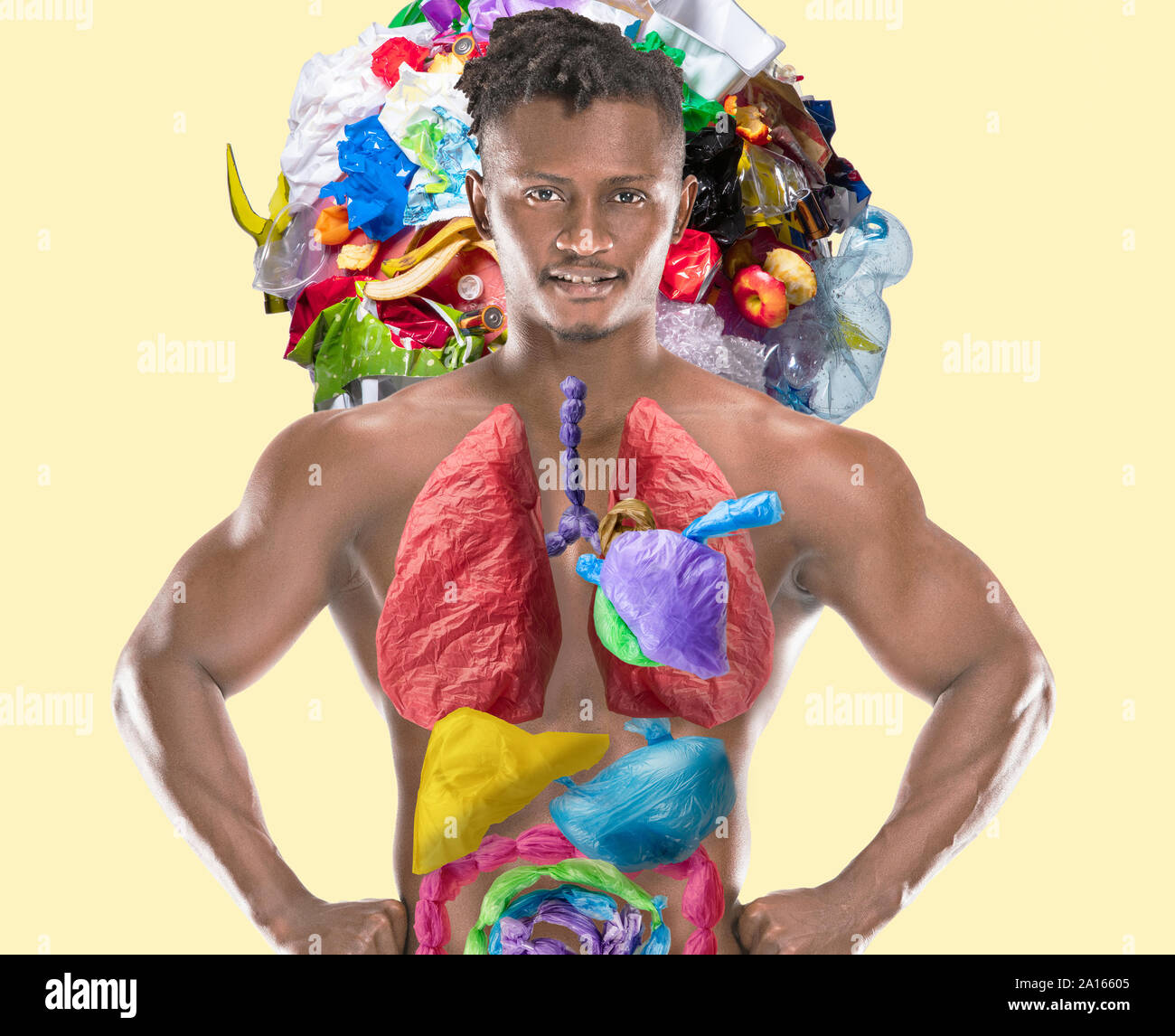 We are what we eat - concept of environmental pollution of plastic ...