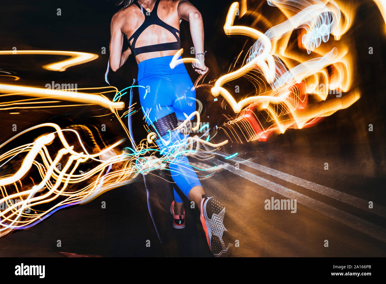 Motion, woman, rear view, city hi-res stock photography and images - Alamy