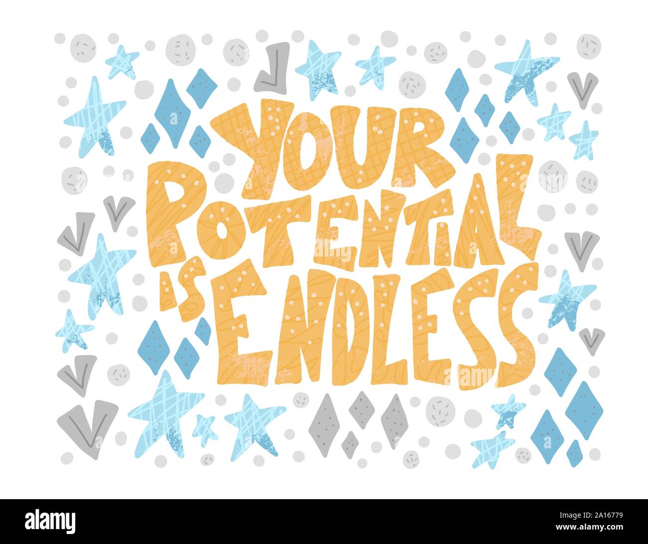Your potential is endless motivational quote with decoration. Banner ...