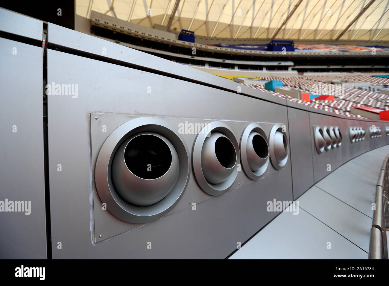 Air conditioning units at the Khalifa International Stadium ahead of ...