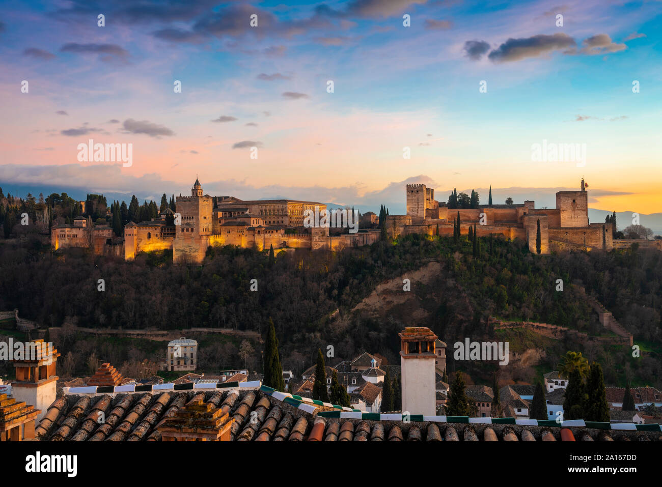 Alhambra sunset granada sunset hi-res stock photography and images - Alamy