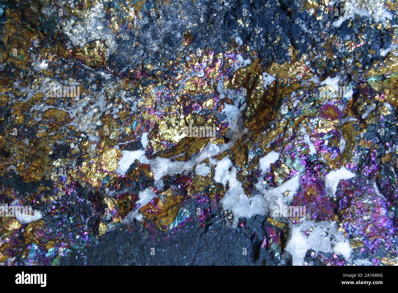 A chalkopyrit macro with beautiful colors, gemstone and mineral. Also ...