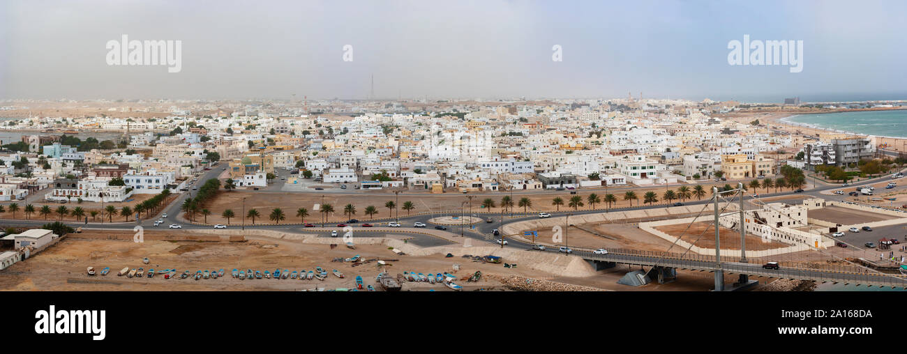Panoramic view of the city Sur, Oman Stock Photo - Alamy