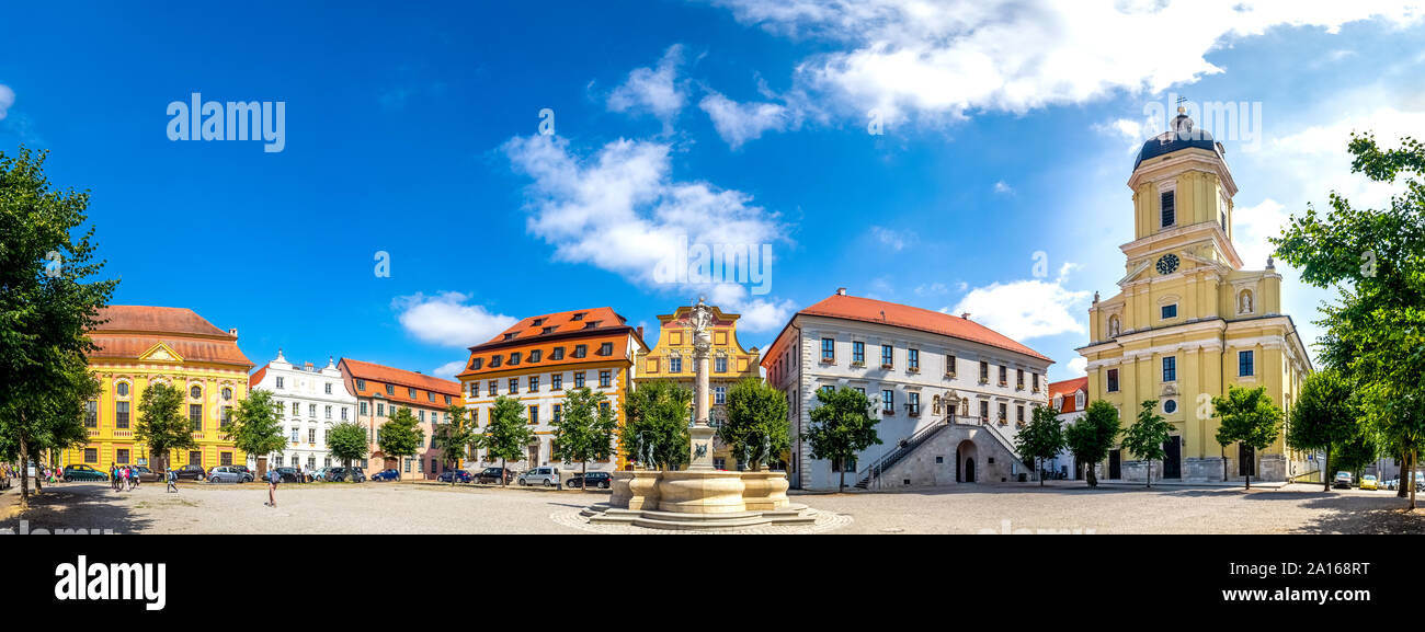 Panorama of Karlsplatz in Neuburg an der Donau, Bavaria, Germany Stock ...