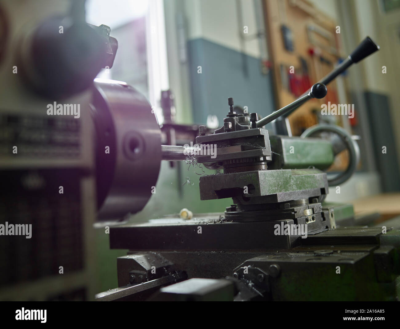 Close-up of a lathe Stock Photo - Alamy