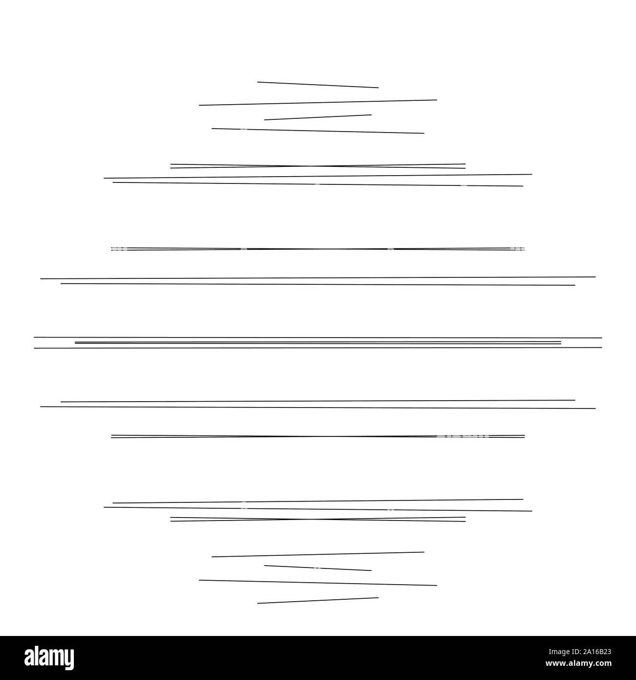 Random dynamic lines circle. Parallel, straight, scatter lines, stripes ...