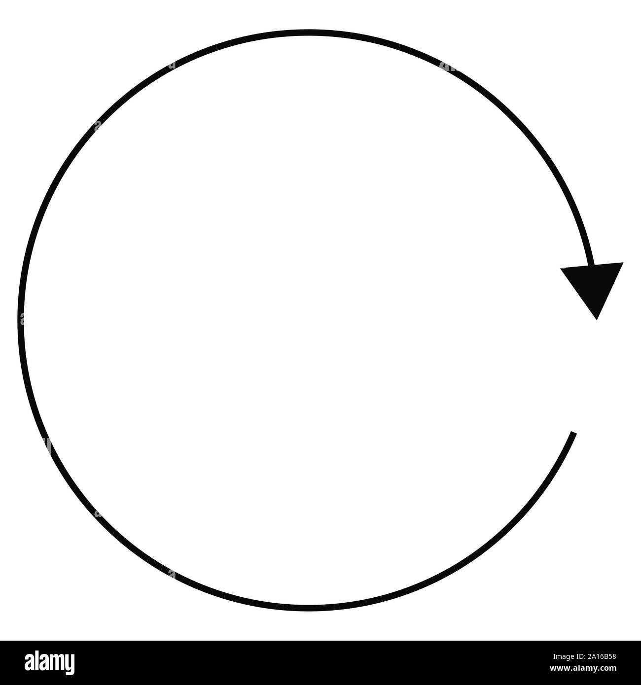 Circular, circle arrow right. Radial arrow icon, symbol. Clockwise rotate, twirl, twist concept ...
